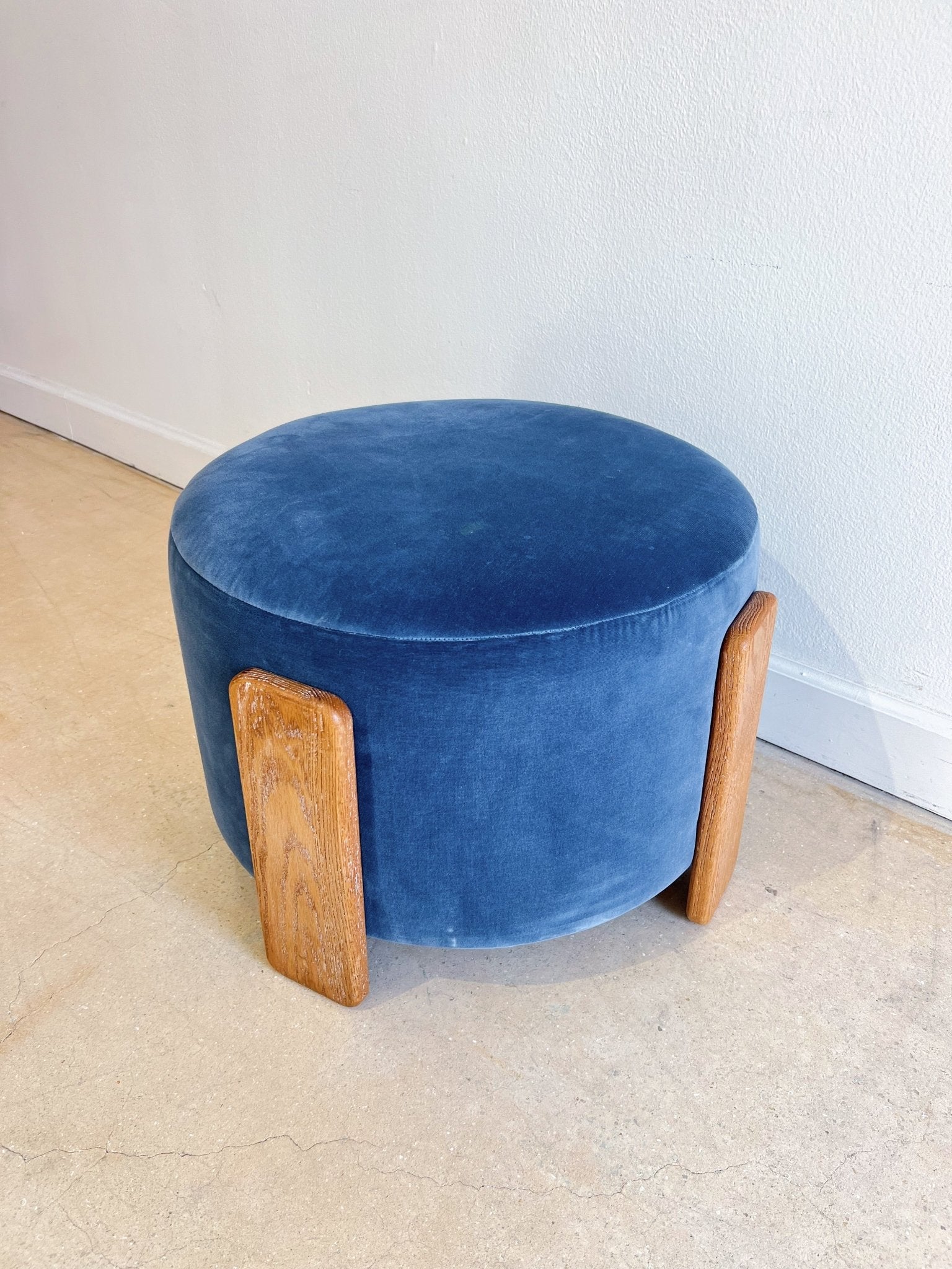 Blue Velvet Ottoman CB2 Rehaus