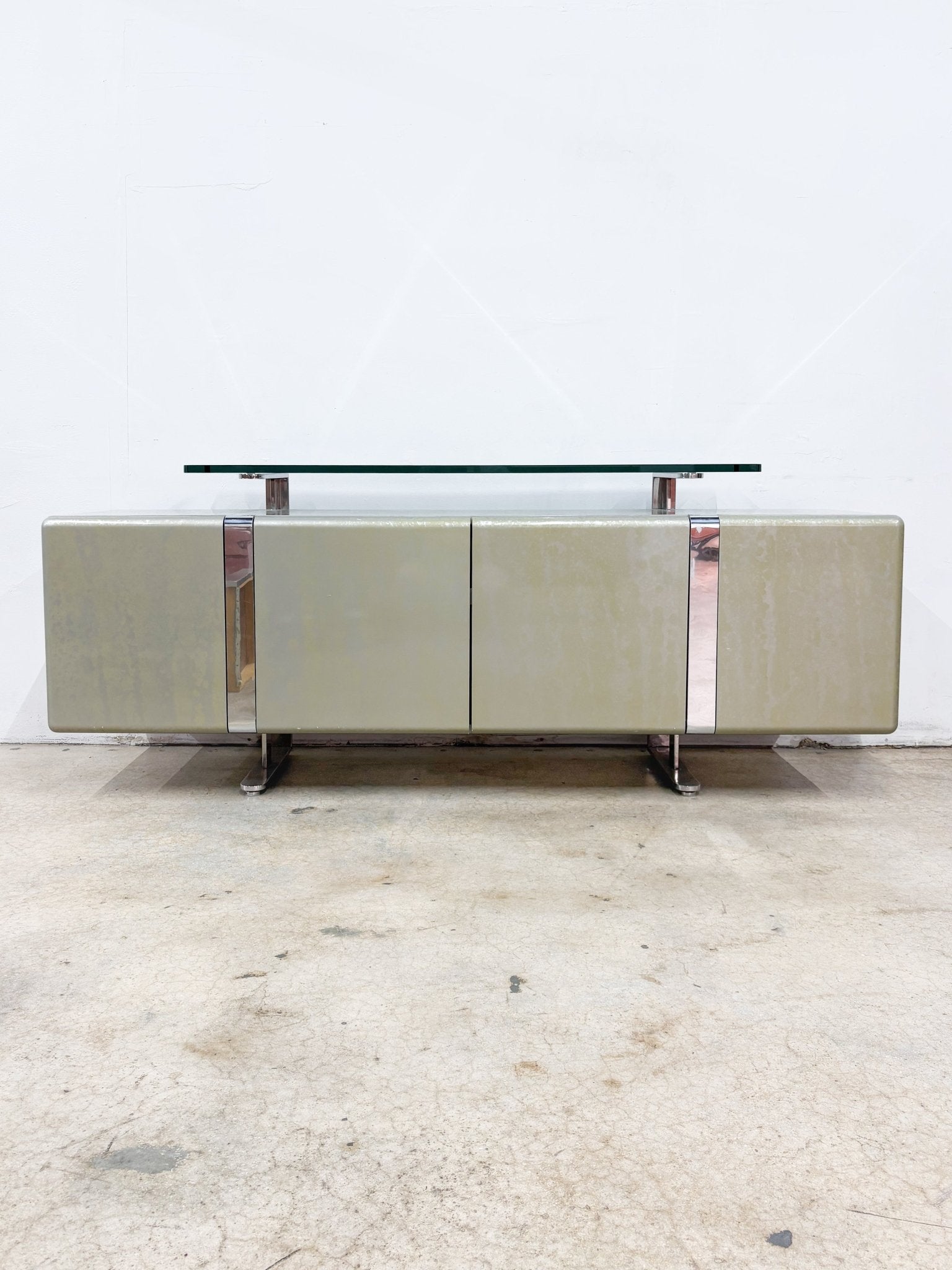 Iridescent Splatter + Chrome Buffet Cabinet – Rehaus