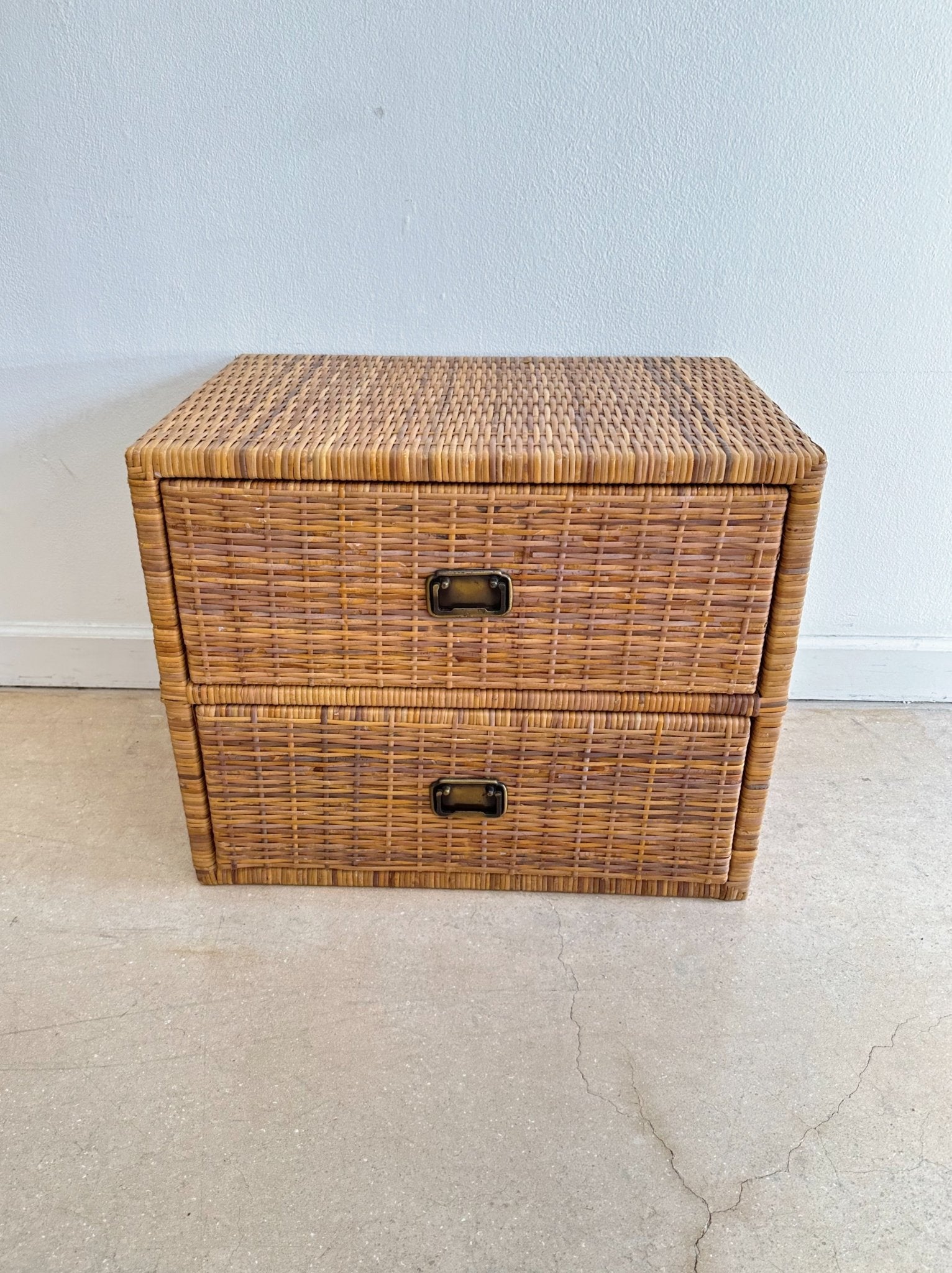 Rattan Two-Drawer Side Table – Rehaus